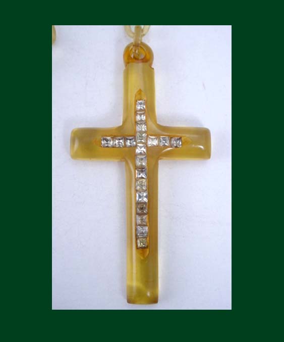 Bakelite Cross on a Celluloid Chain