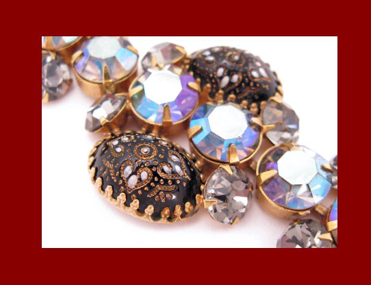 Fancy Glass Cabochon Bracelet and Earrings
