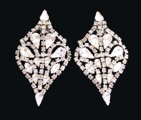 Spectacular Large Rhinestone Earrings