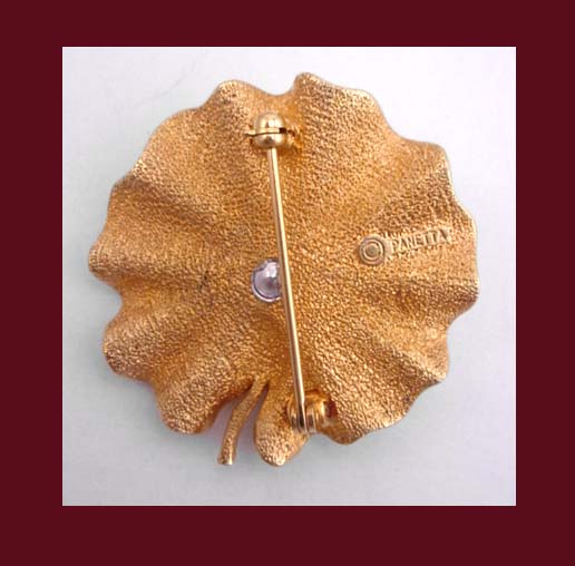 Adorable Panetta Rhinestone Frog on Lily Pad Pin