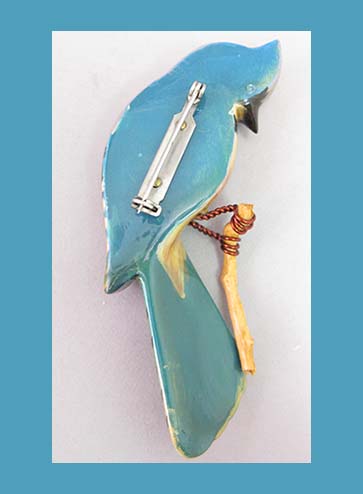 Early Takahashi Blue Jay Bird Pin