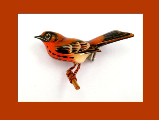 Takahashi Thrush Bird Pin