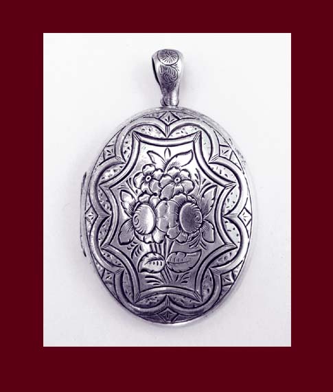 Victorian Sterling Floral Locket