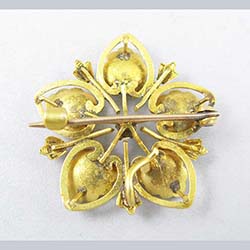 Victorian Enamel 14k Gold Pin